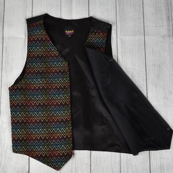 American Vintage | Jackets & Coats | Vintage 8s 90s Hutspah Geometric Zig Zag Rainbow Zip Formal ...